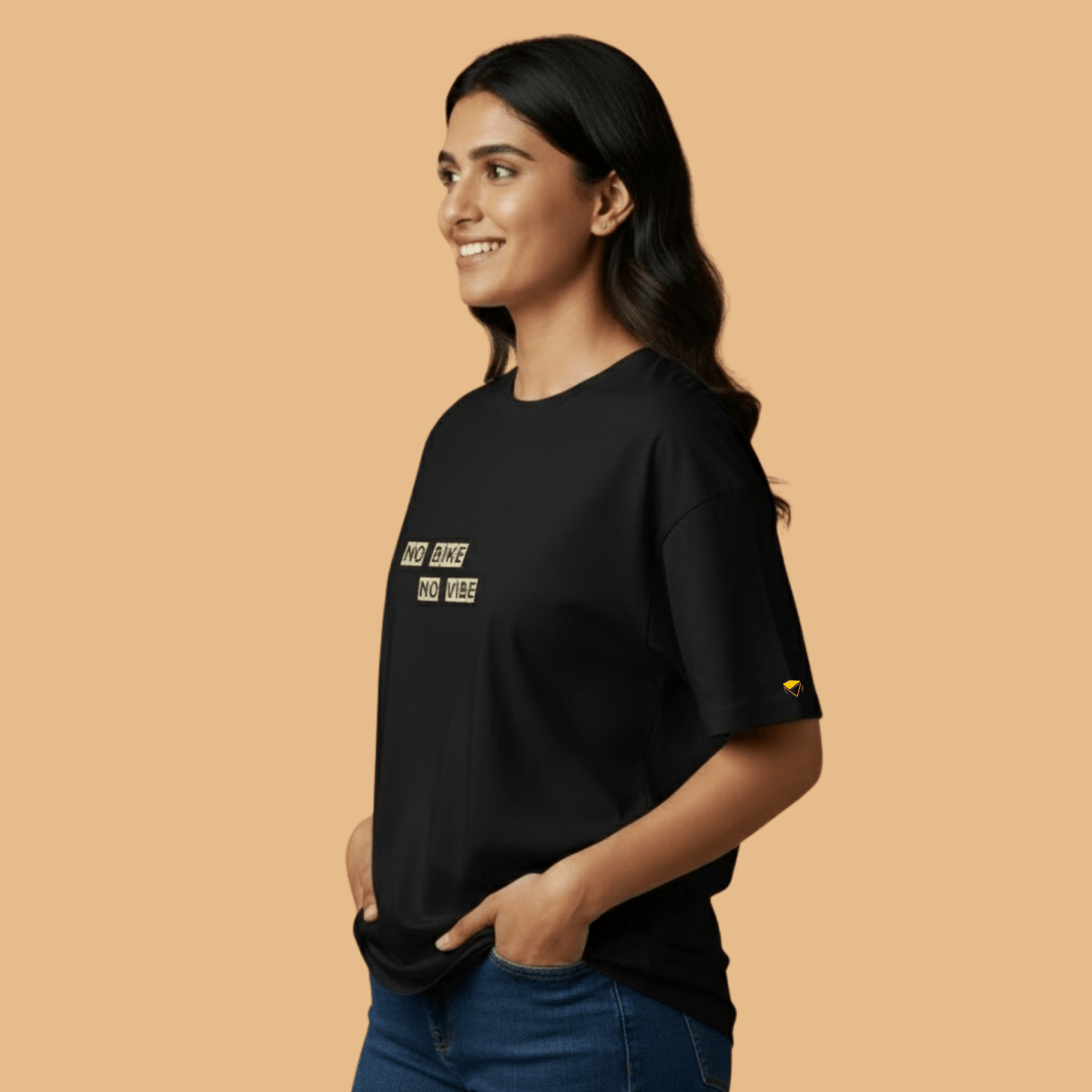 No Bike No Vibe Black Unisex Streetwear with Front & Back Design – Memat Go