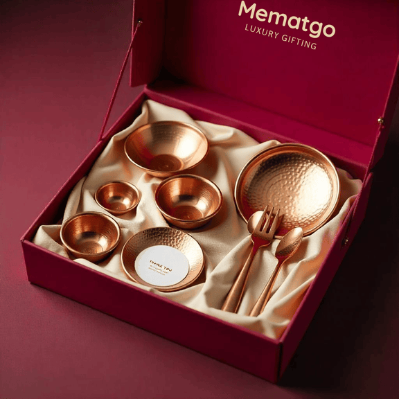 Home Premium Copper Dinnerware Gift Set – Plate, Bowls & Cutlery in ...